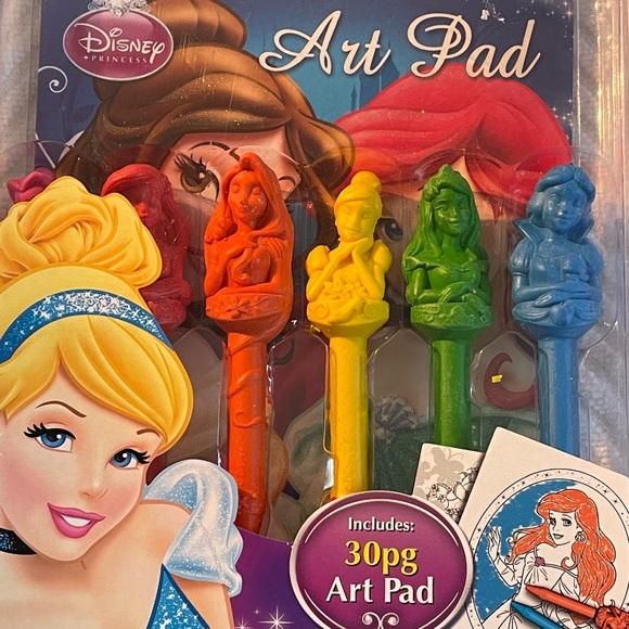 Disney | Toys | Newart Pad With 6 Disney Princess Crayons | Poshmark